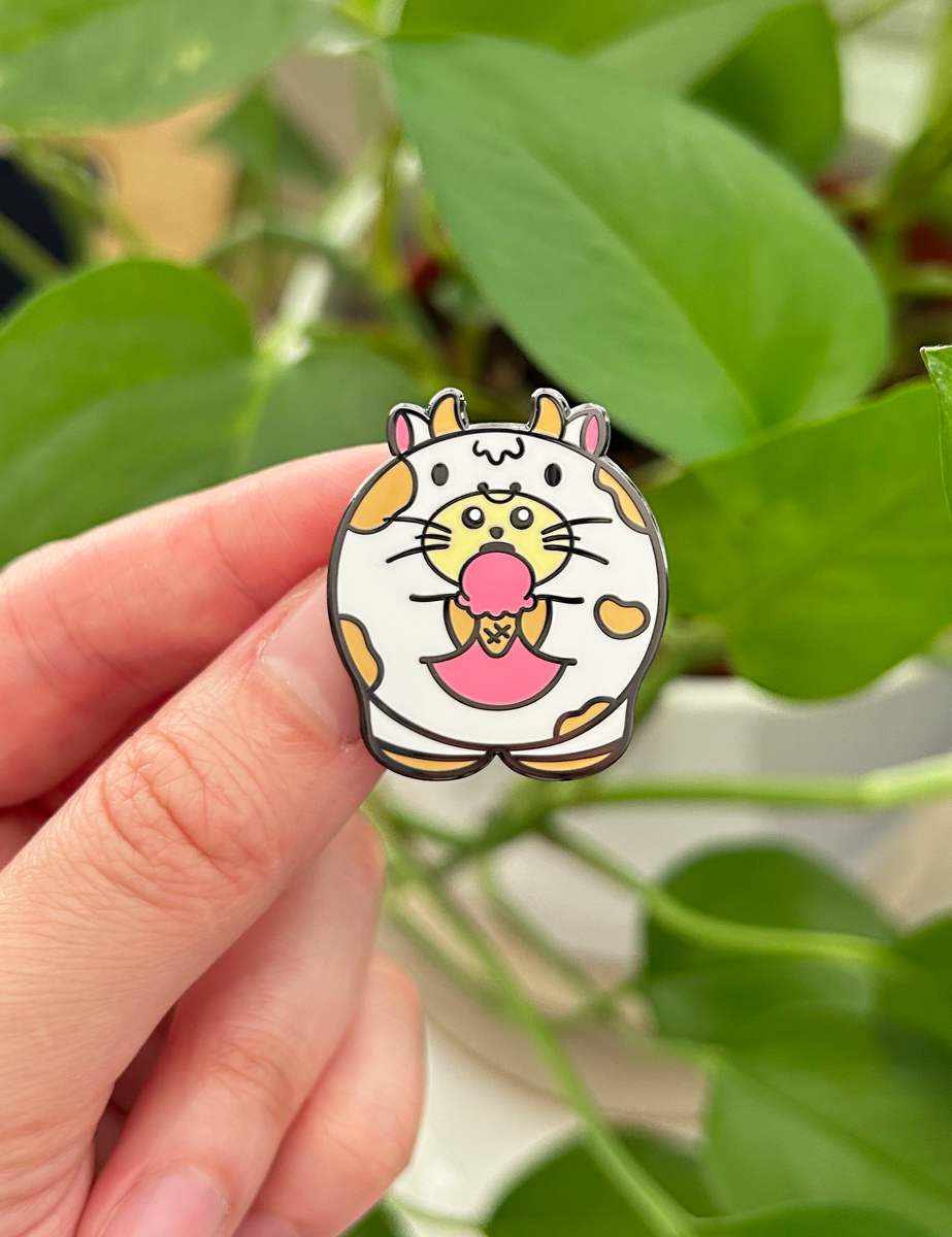 Moo Babee Enamel Pin – Fat Rabbit Farm