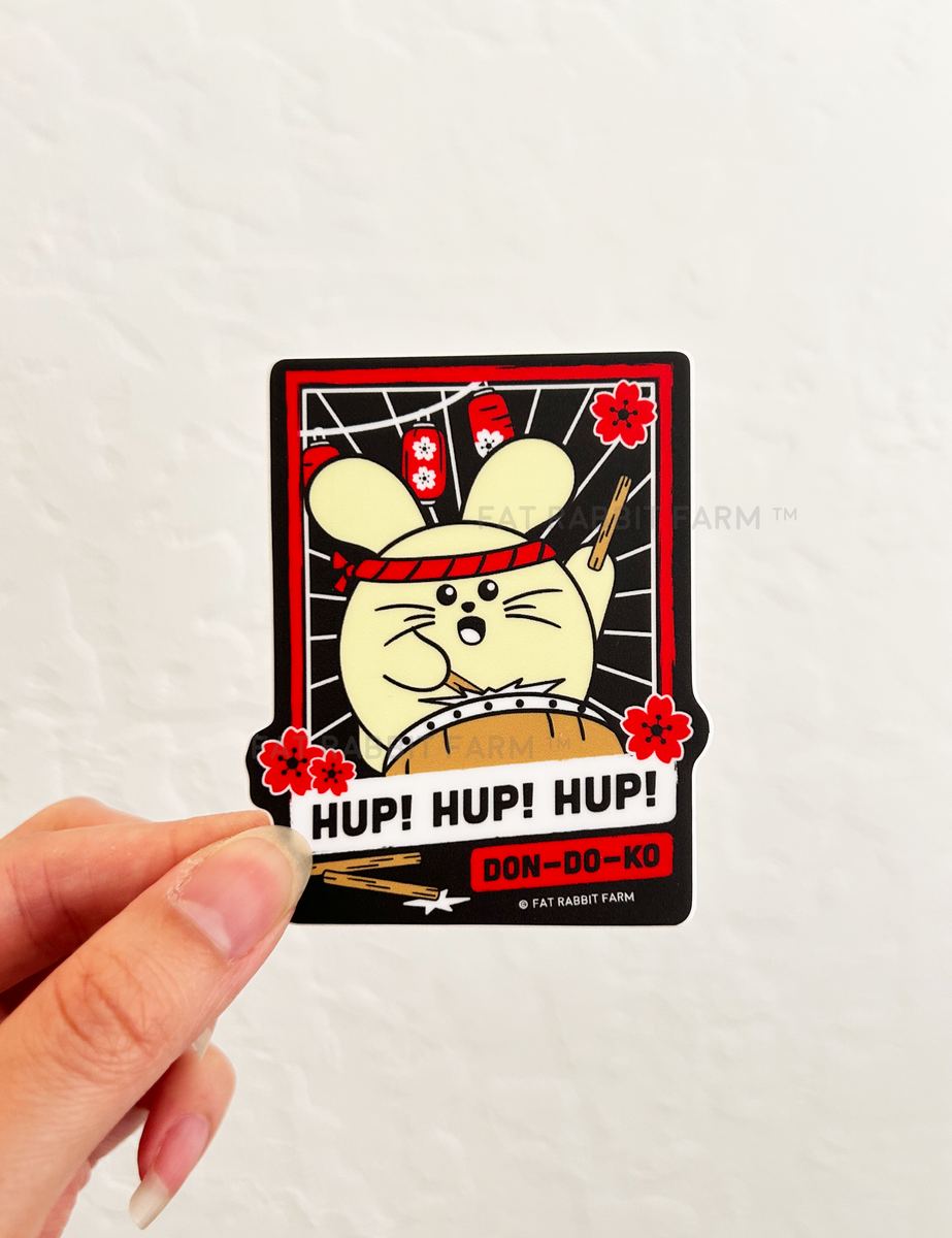 Hup! Hup! Taiko Vinyl Sticker – Fat Rabbit Farm