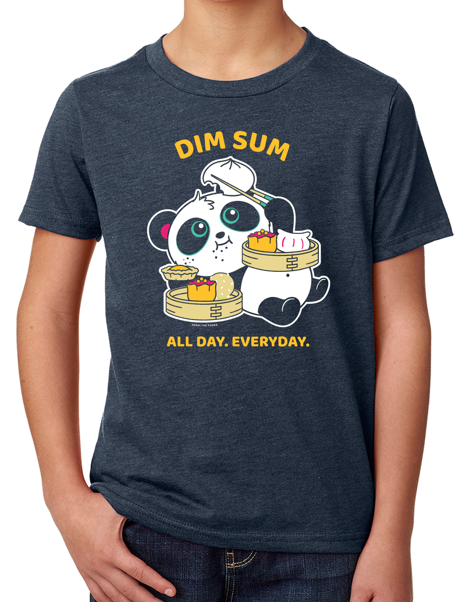 Dim Sum All Day Kid’s T-shirt by Pandi the Panda – Fat Rabbit Farm