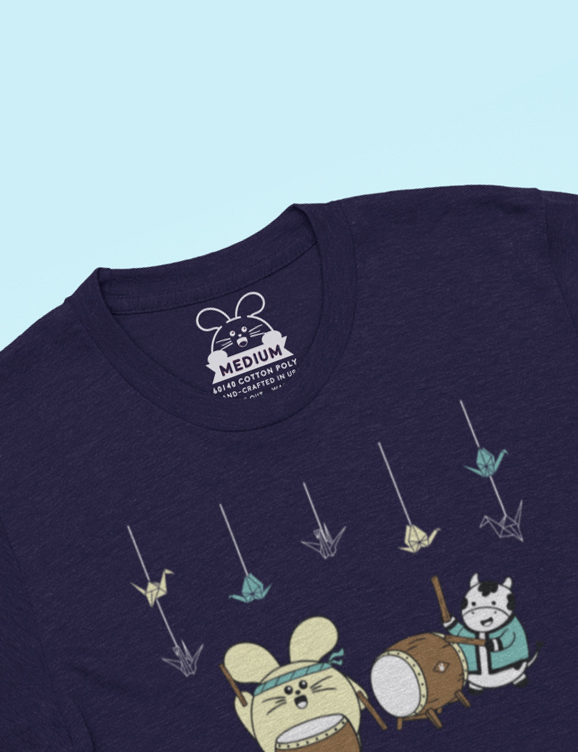 Taiko with 1000 Cranes Men’s T-shirt – Fat Rabbit Farm